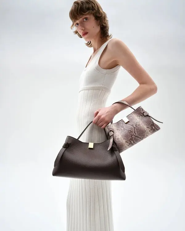 Yuzefi Embossed Leather Mini Top Handle Bag - Snake