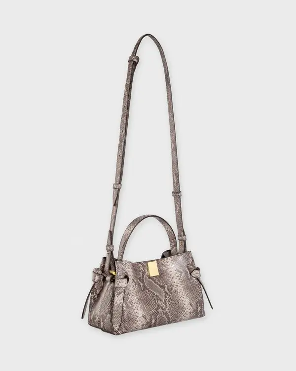 Yuzefi Embossed Leather Mini Top Handle Bag - Snake
