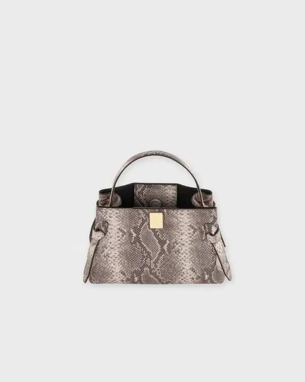 Yuzefi Embossed Leather Mini Top Handle Bag - Snake