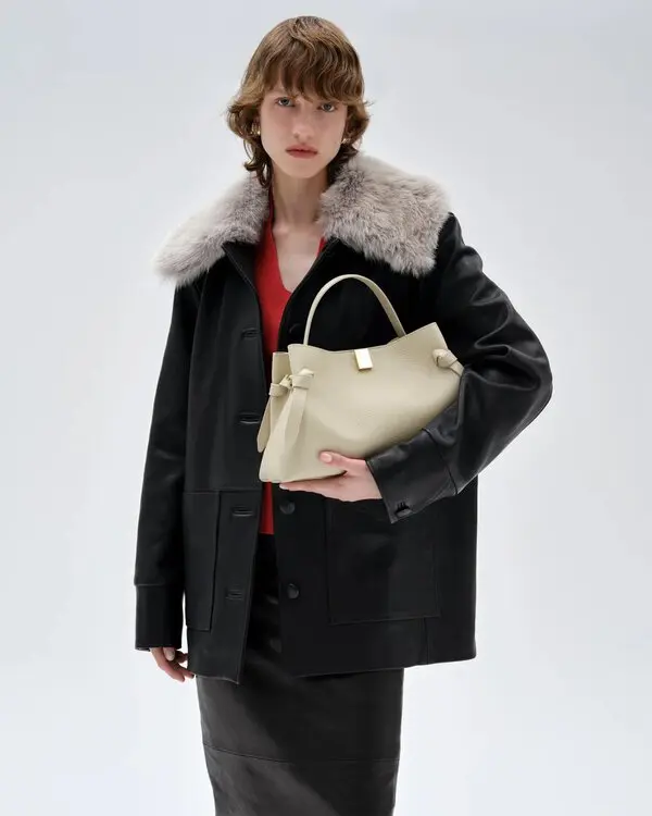Yuzefi Gyoza Pebble Grain Leather Tote