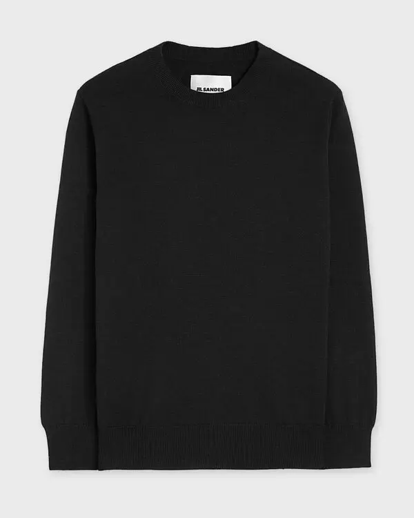 JIL SANDER Midweight Wool Crew-neck Top - Black