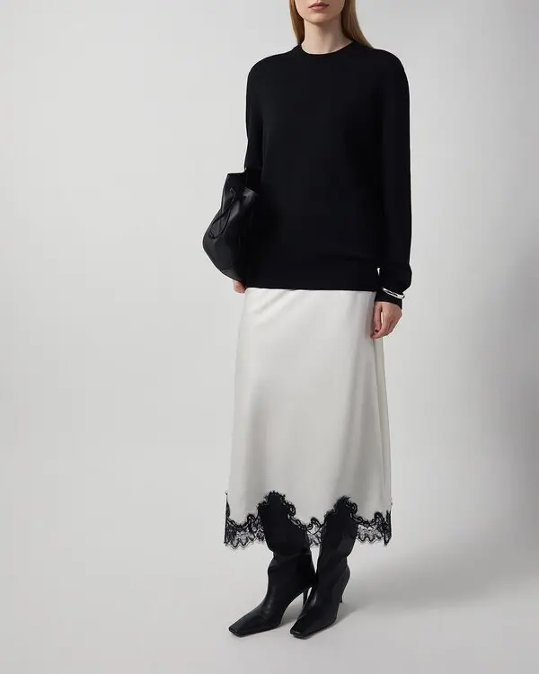 JIL SANDER Midweight Wool Crew-neck Top - Black