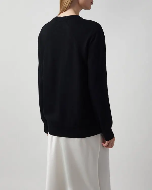 JIL SANDER Midweight Wool Crew-neck Top - Black