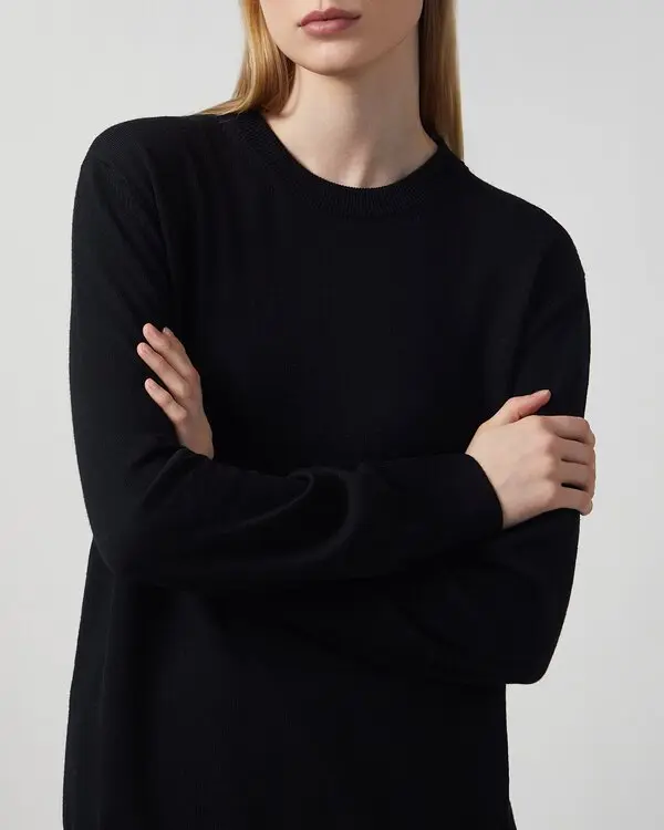 JIL SANDER Midweight Wool Crew-neck Top - Black