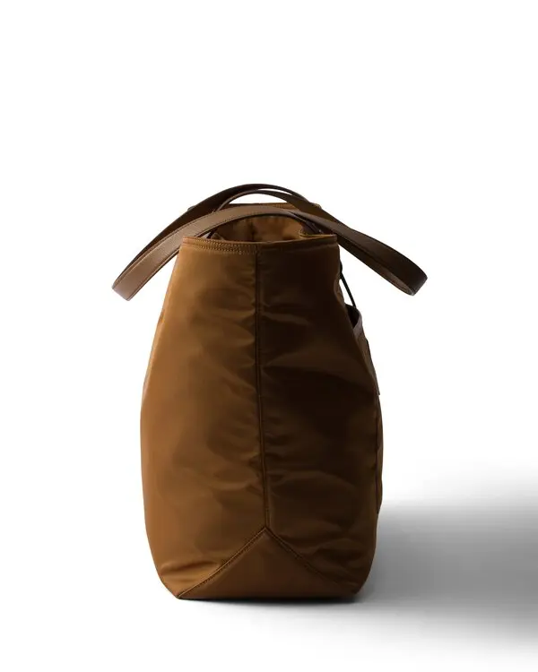 Prada Re-edition 1978 Large Re-nylon And Saffiano Leather Tote Bag - Brandy