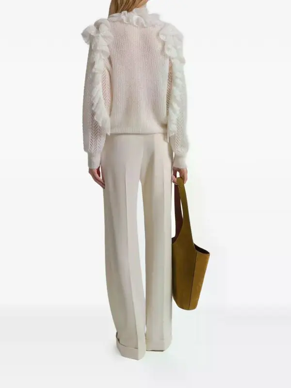 Alberta Ferretti Ruffled Tie Sweater