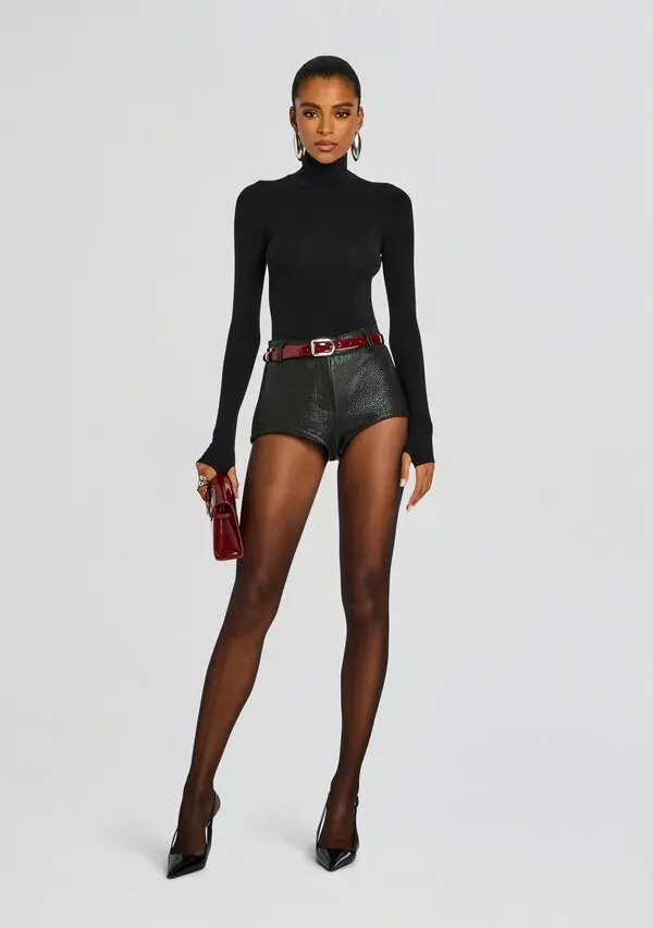 Commando Ballet Turtleneck Bodysuit - Black