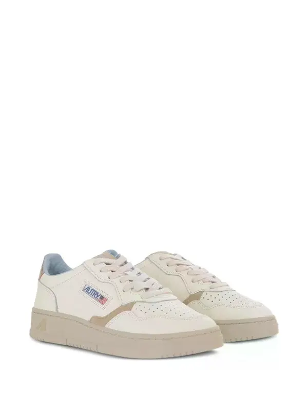 AUTRY Medalist Perforated Suede Overlay Trainers - Neutrals