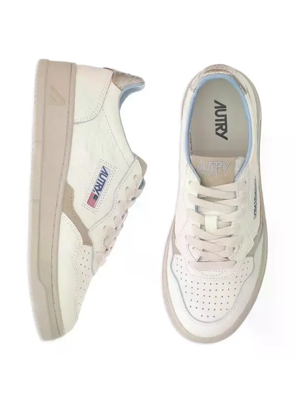 AUTRY Medalist Perforated Suede Overlay Trainers - Neutrals
