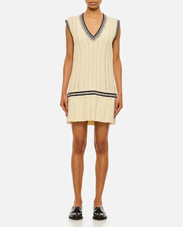 green emerald velvet dress Golden Goose Journey Long Dress Bone White/Black main image 0