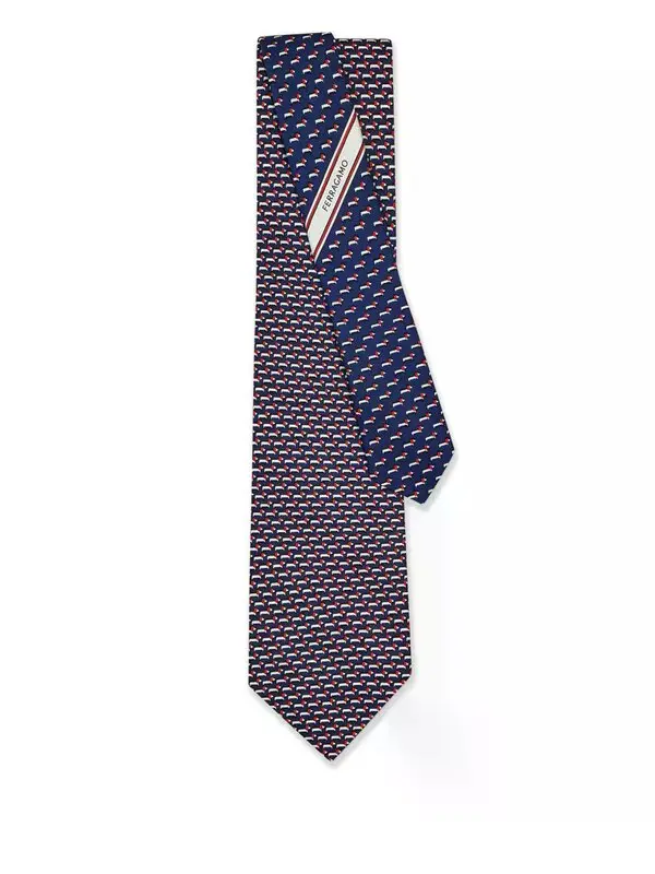 FERRAGAMO Printed Neck Tie - Blue