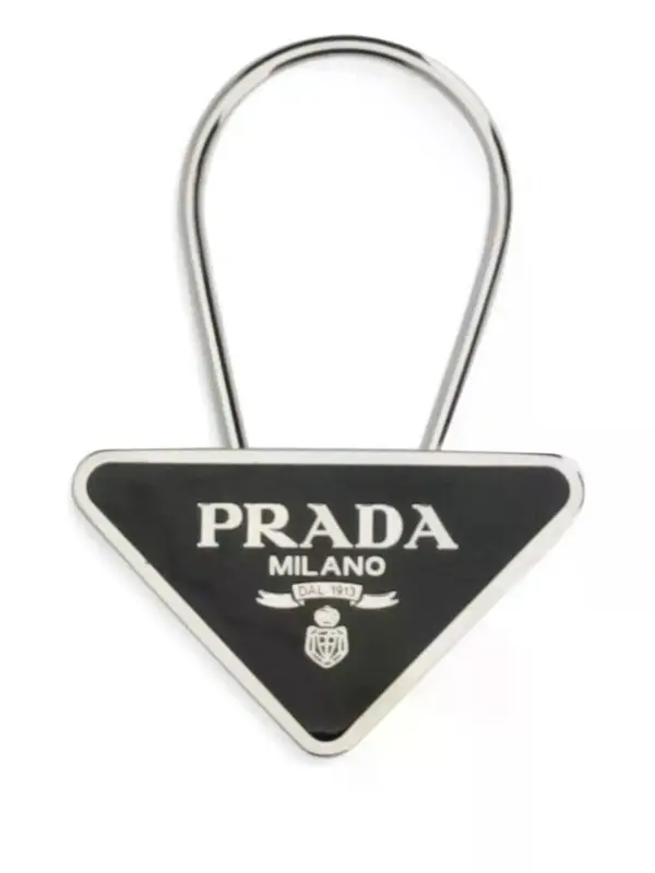Prada Triangle-logo Keyring - Silver