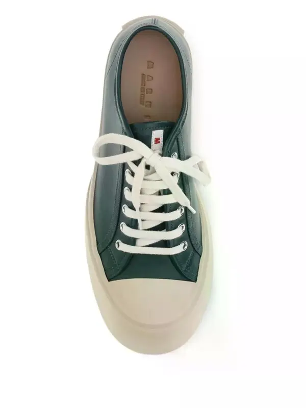 Marni Pablo Leather Lace-up Sneakers - Green