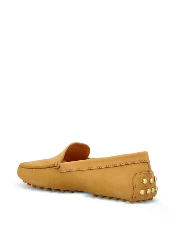 TOD'S Topstitching Calfskin Loafers - Brown