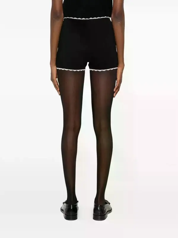 Sandro Ribbed Shorts With Embroidered Trim
