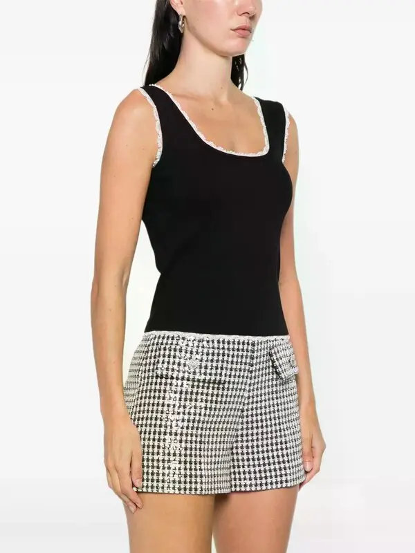 Sandro Beaded Embroidered Cotton Vest Top