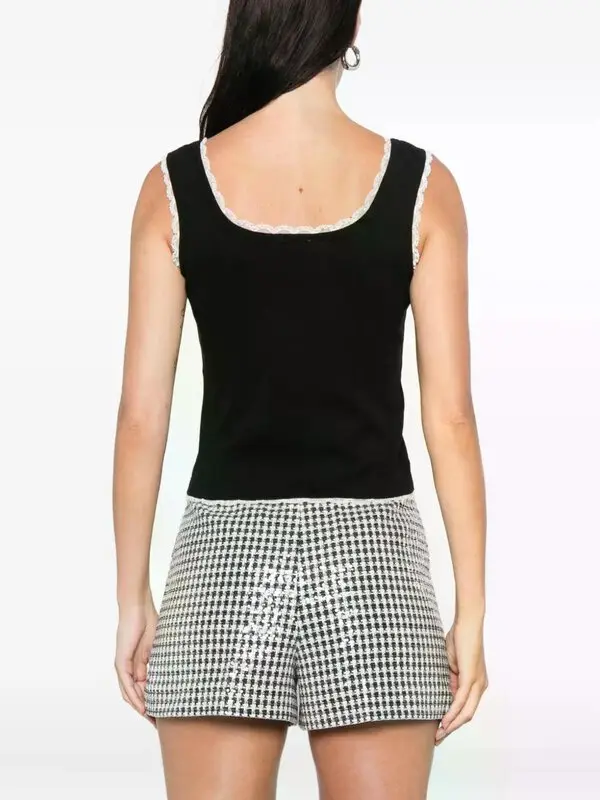 Sandro Beaded Embroidered Cotton Vest Top