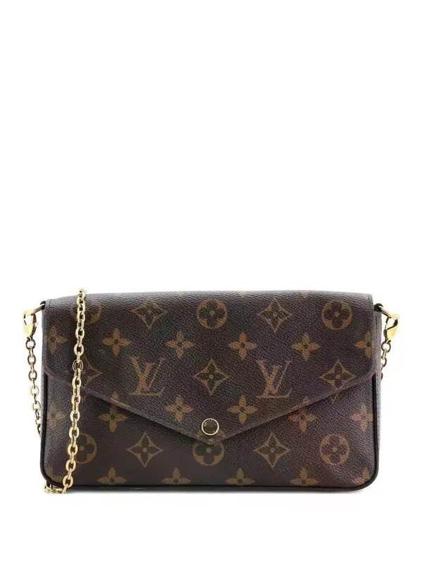 LOUIS VUITTON Felicie Pochette Monogram Canvas Crossbody Bag - Brown