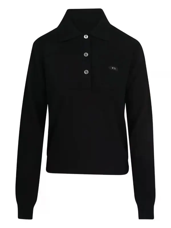 N°21 Buttoned Long-sleeve Polo Top