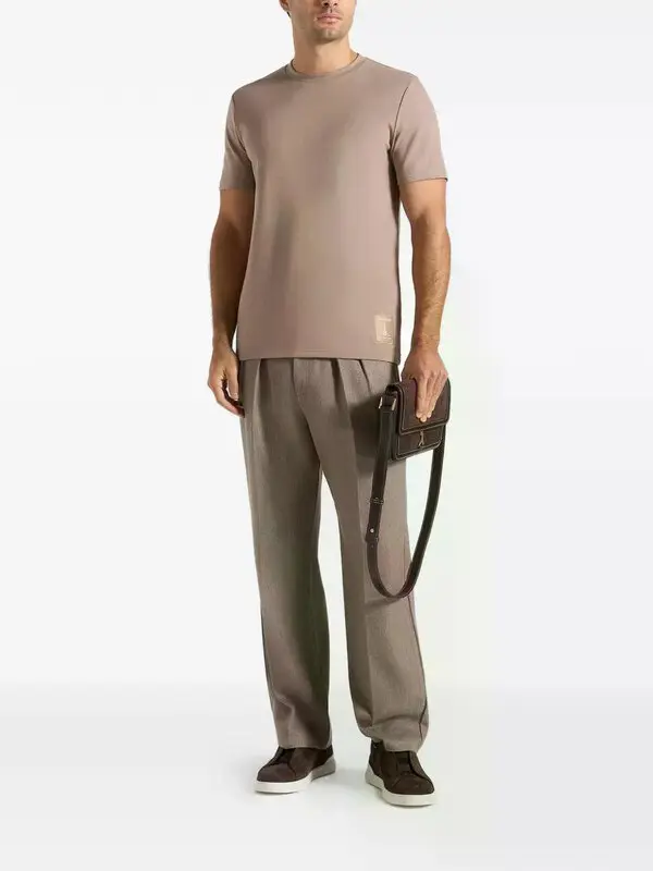 Manière De Voir Matteo Regular-fit Taupe Cotton T-shirt