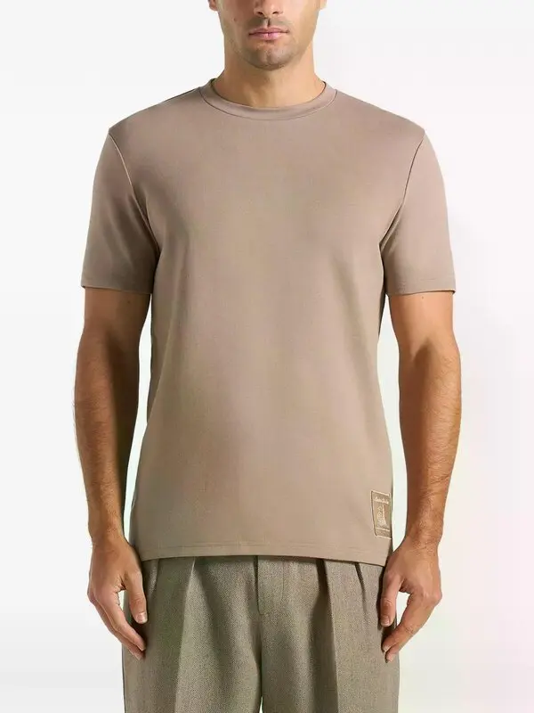 Manière De Voir Matteo Regular-fit Taupe Cotton T-shirt