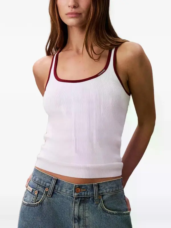 Calvin Klein Ribbed Contrast-trim Tank Top