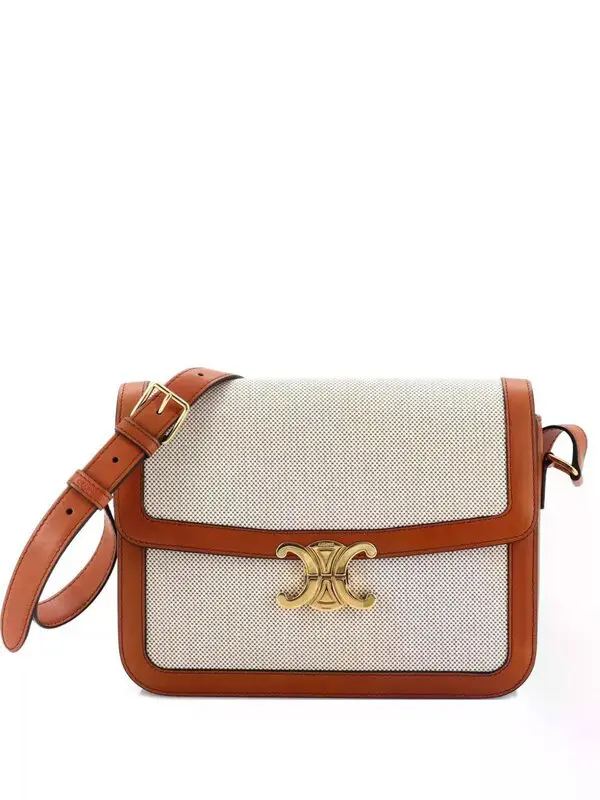 Celine Triomphe Canvas Shoulder Bag - Brown