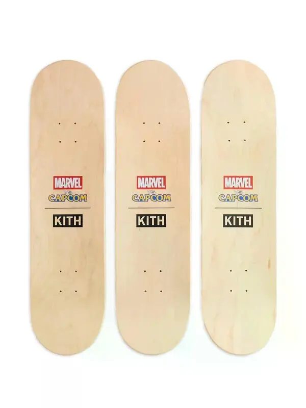 Kith X Marvel X Capcom Triptych Skatedecks