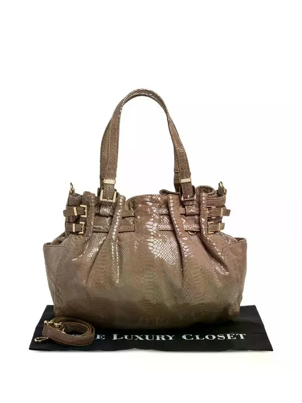 Michael Kors Python Effect Patent Leather Shoulder Bag
