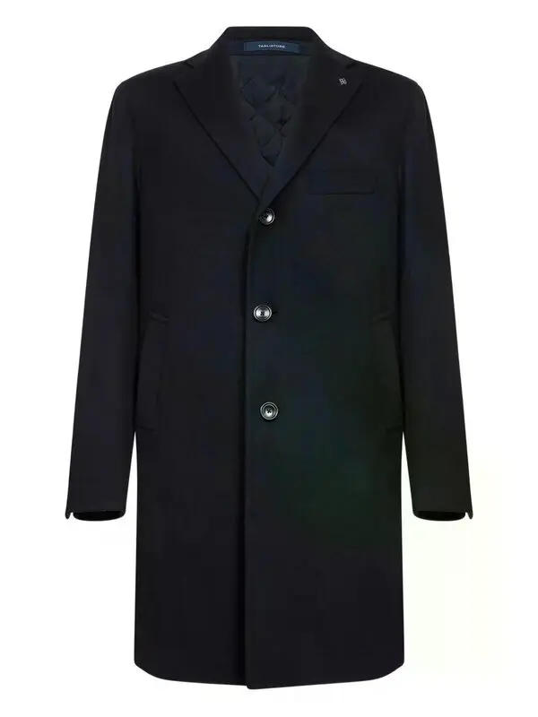Tagliatore Three-button Coat With Logo Pin - Blue