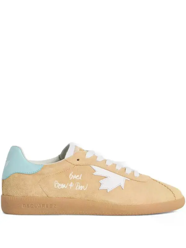 Dsquared2 Rebels" Suede And Leather Low Top Sneakers - Neutrals
