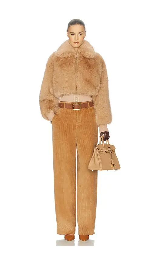 HELSA Faux Fox Bomber Jacket