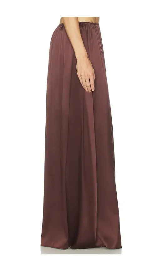 HELSA The Silk Charmeuse Maxi Skirt - Chocolate