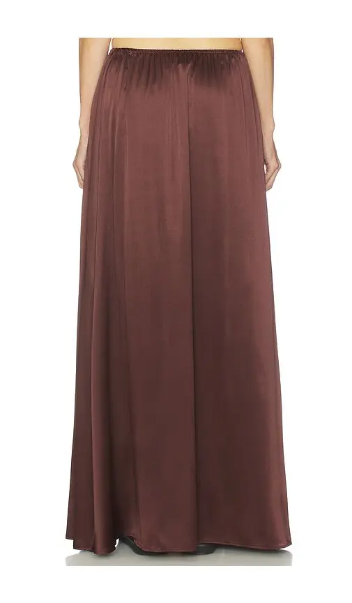HELSA The Silk Charmeuse Maxi Skirt - Chocolate