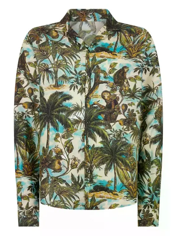 Dsquared2 Monkey-print Long-sleeve Shirt