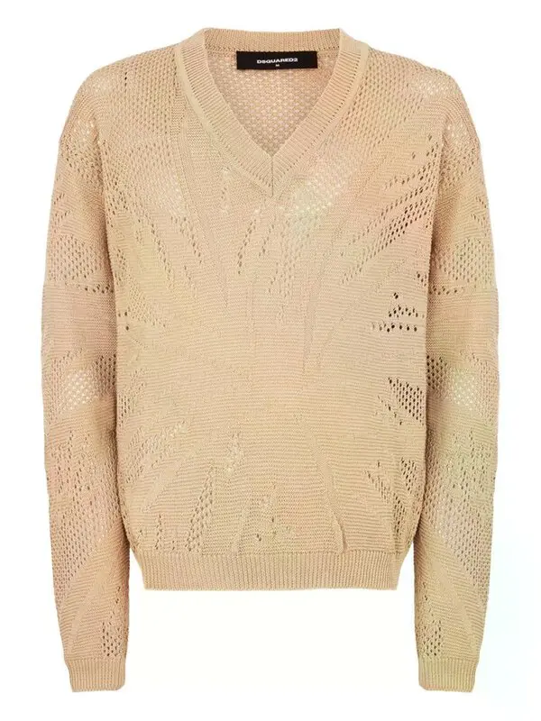 Dsquared2 Openwork Detail V-neck Sweater