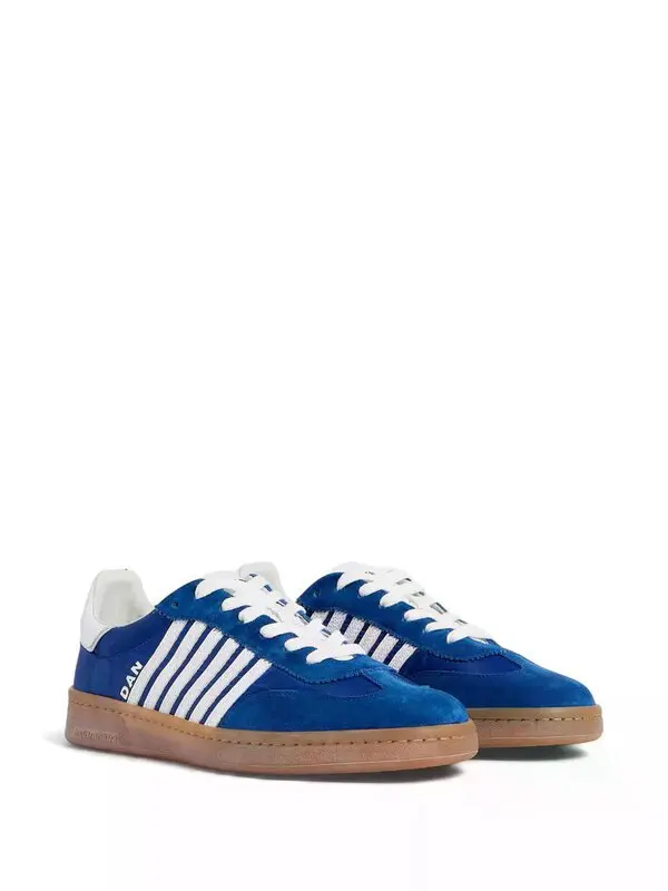 Dsquared2 Boxer Suede And Leather Sneakers - Blue