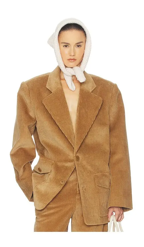 HELSA The Very Oversized Corduroy Blazer - Brown