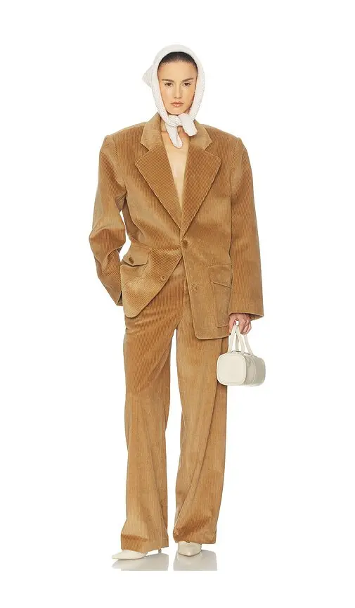HELSA The Very Oversized Corduroy Blazer - Brown