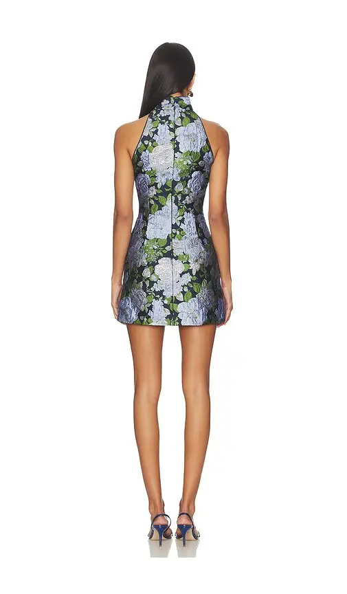 SAU LEE Eva Jacquard Dress - Blue