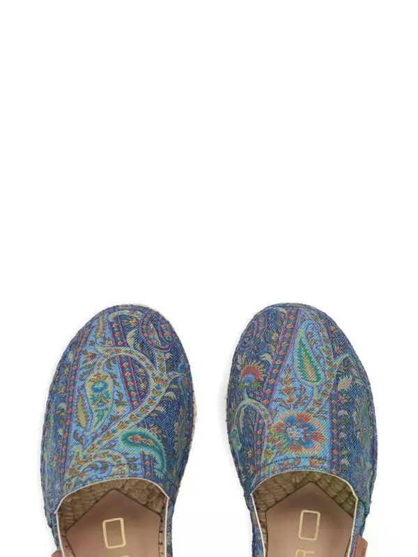 Etro Jacquard Denim Espadrilles - Blue