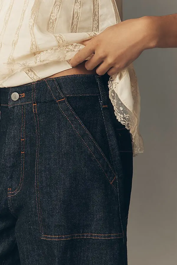PILCRO Kayden High-rise Carpenter Barrel Jeans - Dark Denim