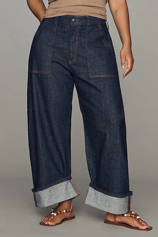PILCRO Kayden High-rise Carpenter Barrel Jeans - Dark Denim