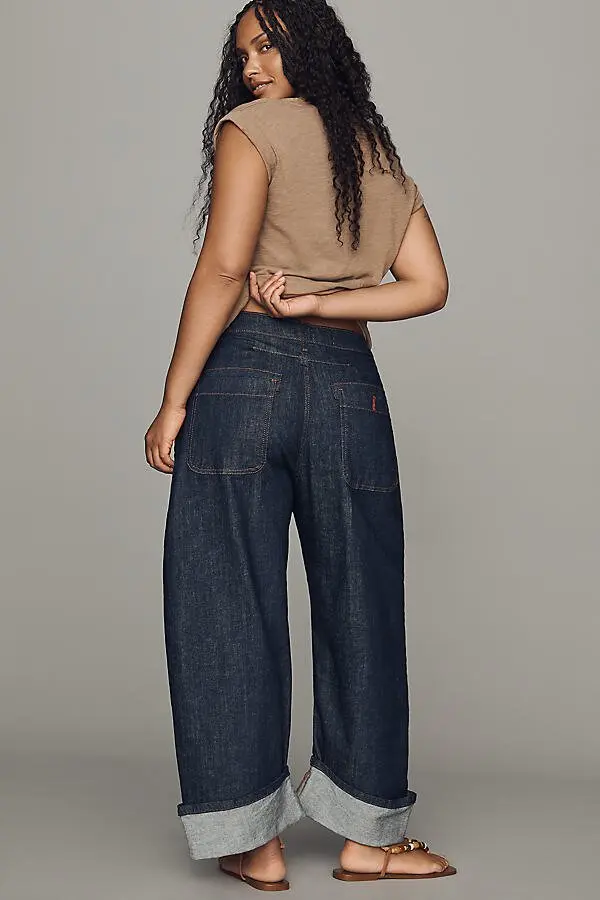 PILCRO Kayden High-rise Carpenter Barrel Jeans - Dark Denim