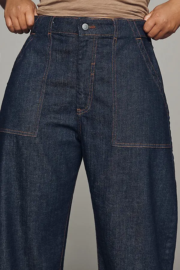 PILCRO Kayden High-rise Carpenter Barrel Jeans - Dark Denim