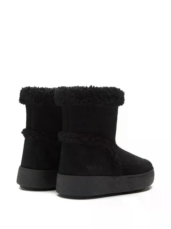 Moon Boot Shearling-trimmed Platform Boots - Black