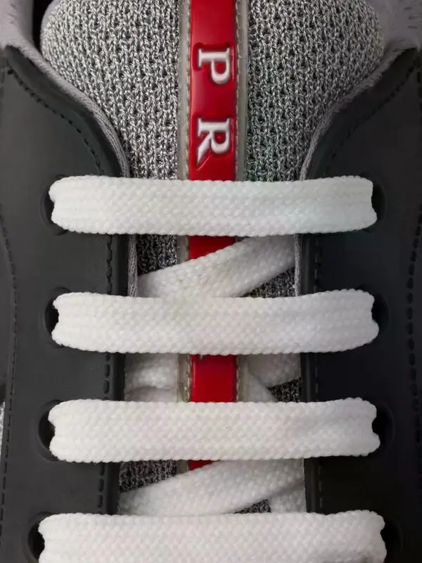 Prada America's Cup Logo Badge Sneakers - Black