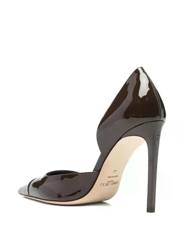 JIMMY CHOO Brigitte 100mm Patent-leather Pumps - Brown