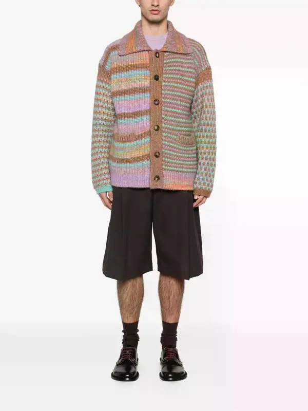 ROBERTO COLLINA Patterned Knit Cardigan