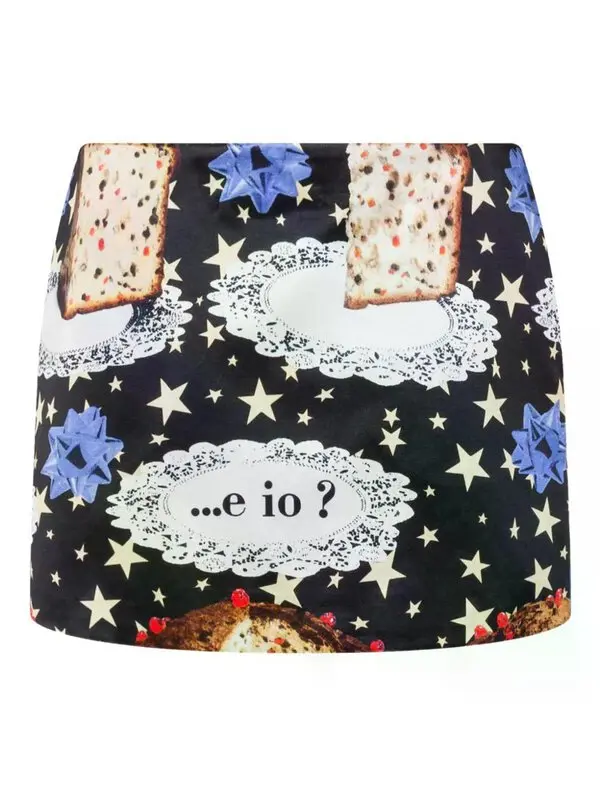 Moschino Printed Mini Skirt - Black